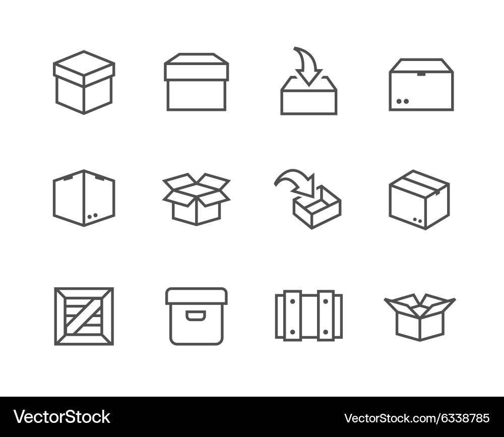 Box and crates icons Royalty Free Vector Image