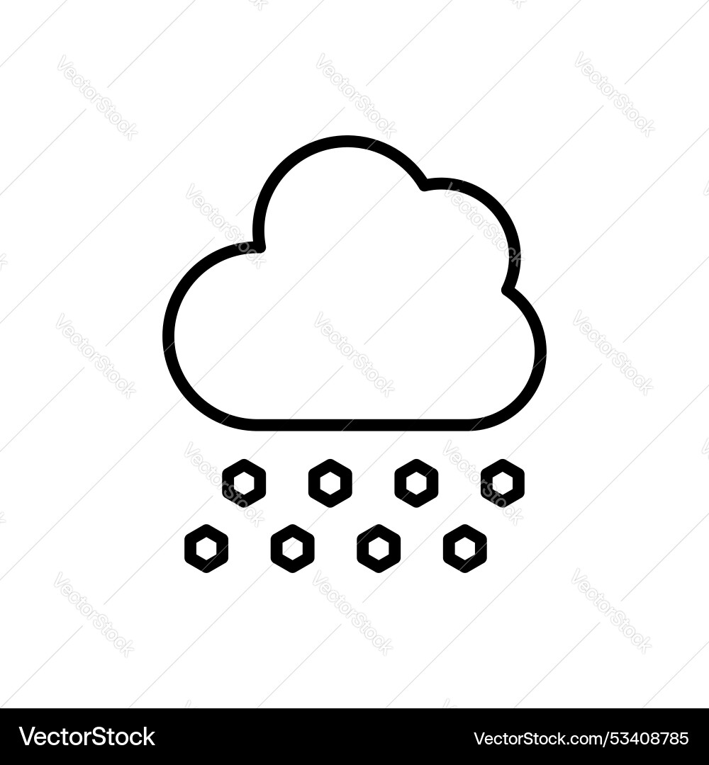 Cloud hail icon isolated on white background Vector Image