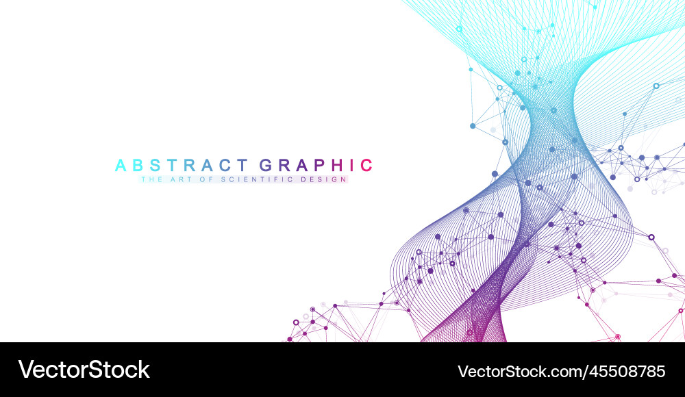 Digits Abstract Background With Connected Line Vector Image