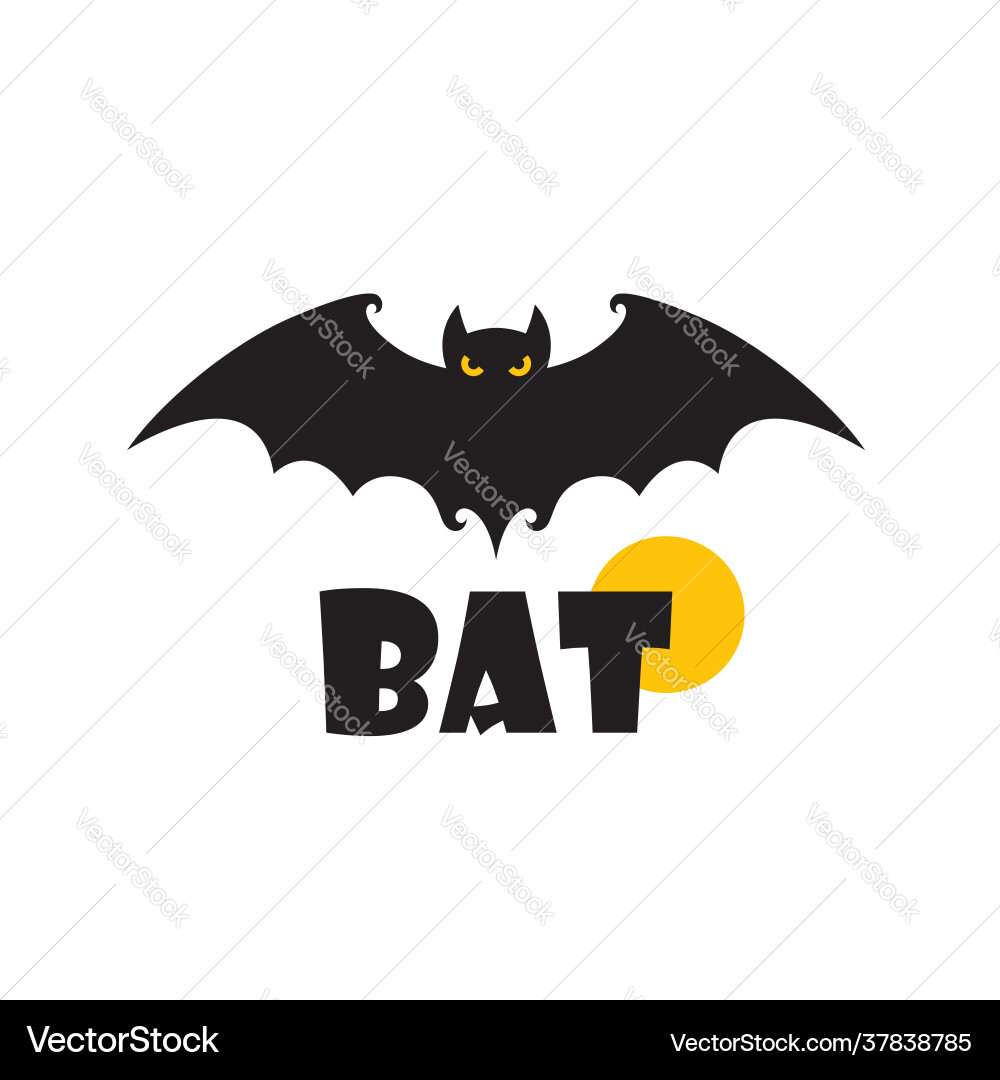 Emblem flying bat Royalty Free Vector Image - VectorStock