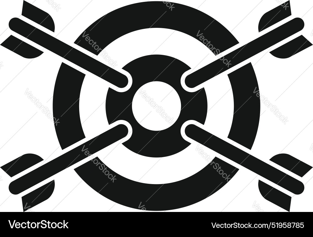 Four arrows hitting target marketing concept icon Vector Image