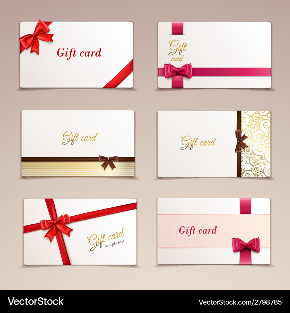 Gift cards set Royalty Free Vector Image - VectorStock