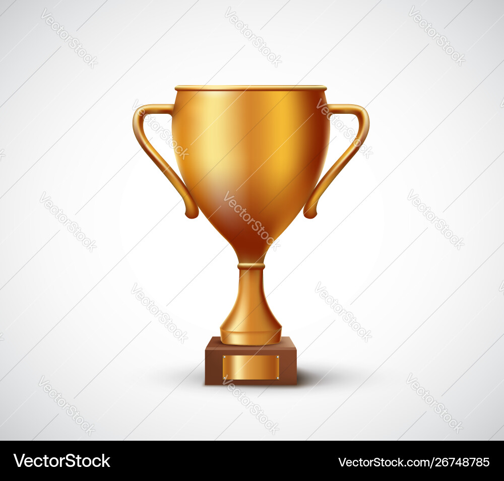 Golden Winner Award Cup - First Place Royalty Free Vector