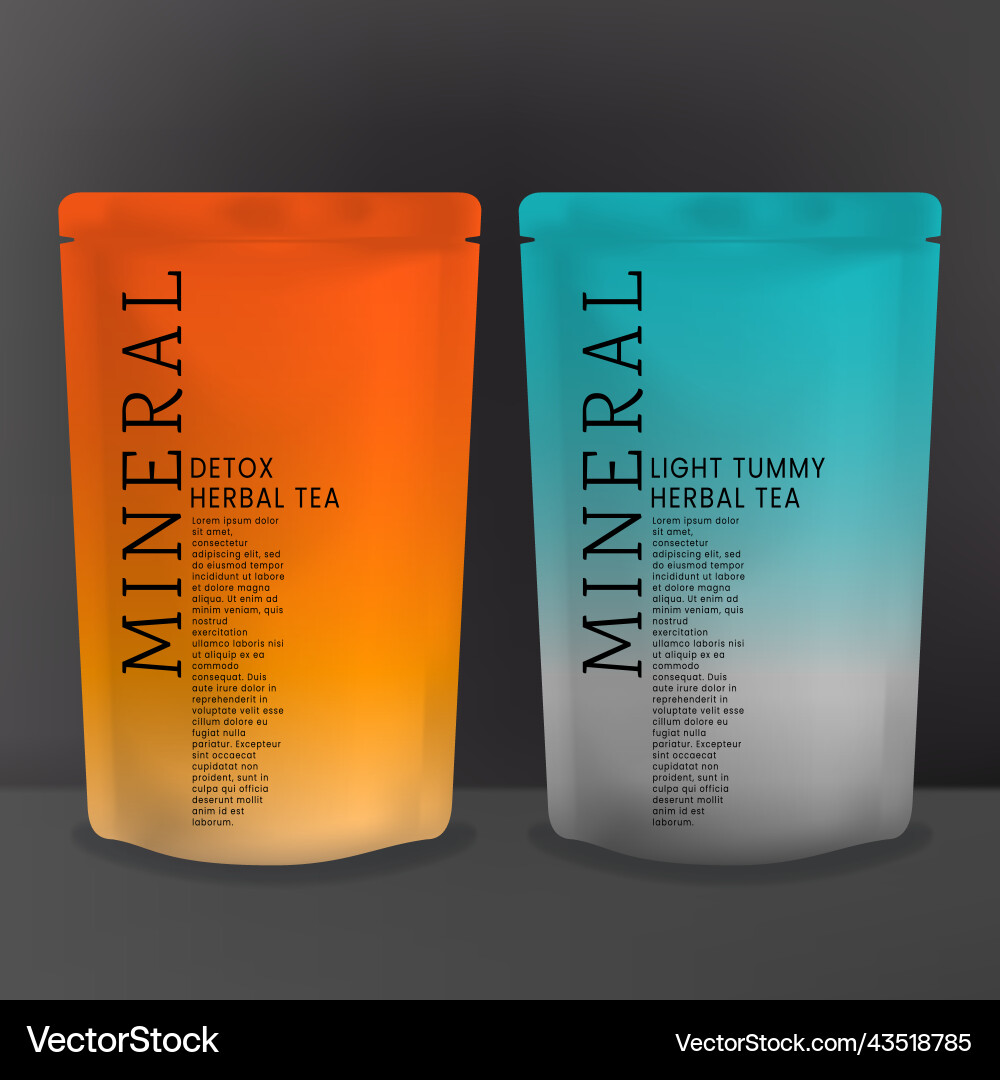 Gradient resealable product sachet pouch minimal Vector Image