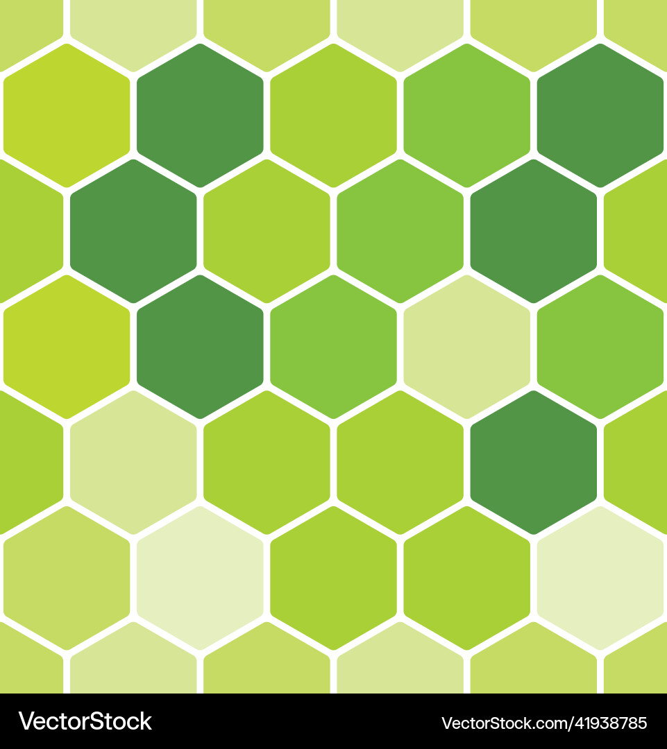 Green seamless honeycomb pattern Royalty Free Vector Image