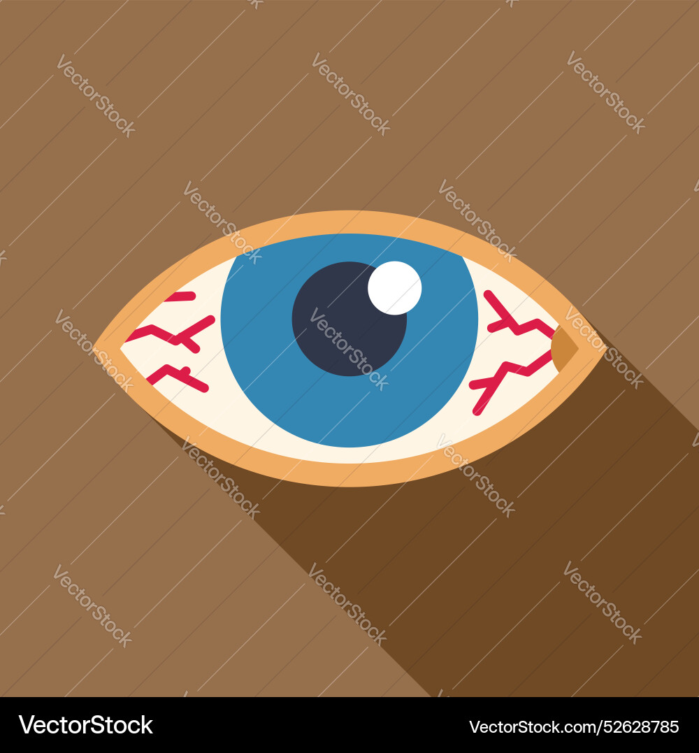 Human eye showing red veins and irritation Vector Image