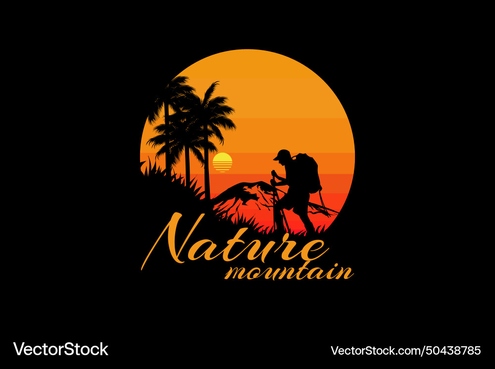 Nature mountain retro vintage landscape design Vector Image