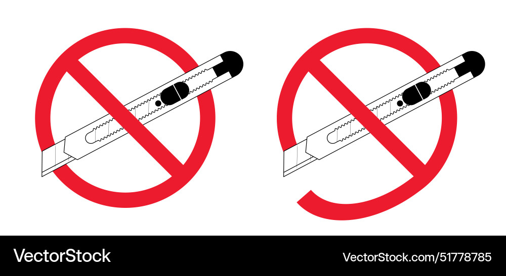 No work knives do not disassemble prohibition Vector Image