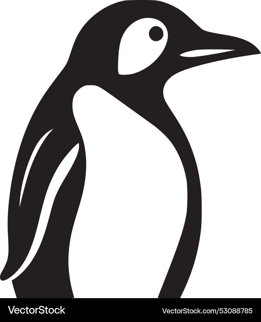 Penguin - black and white Royalty Free Vector Image