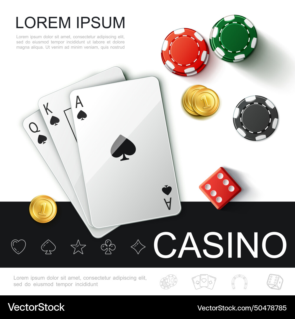 Realistic casino top view concept Royalty Free Vector Image