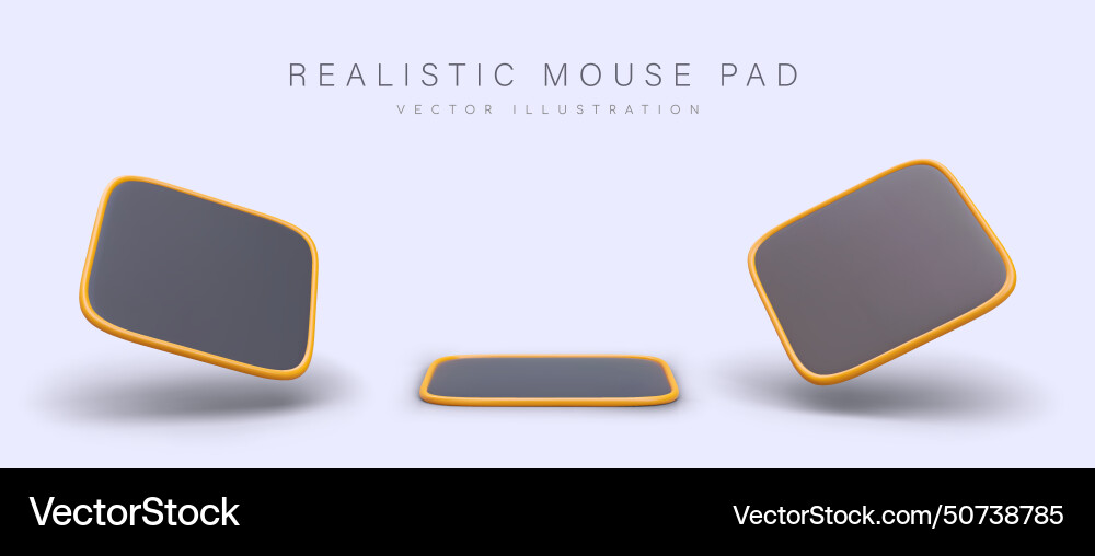 Realistic square mouse pad front view right left Vector Image