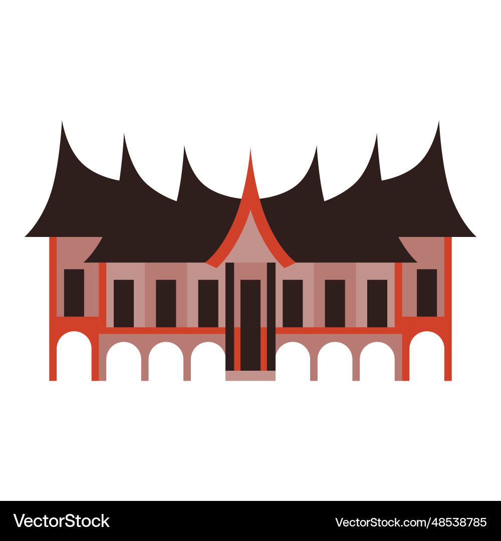 Rumah adat gadang traditional house Royalty Free Vector