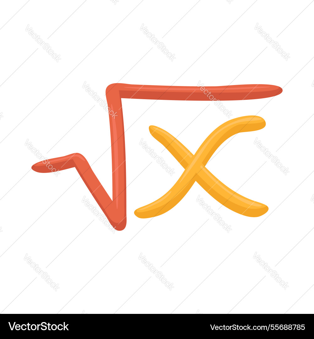 Square root sign emoji icon Royalty Free Vector Image