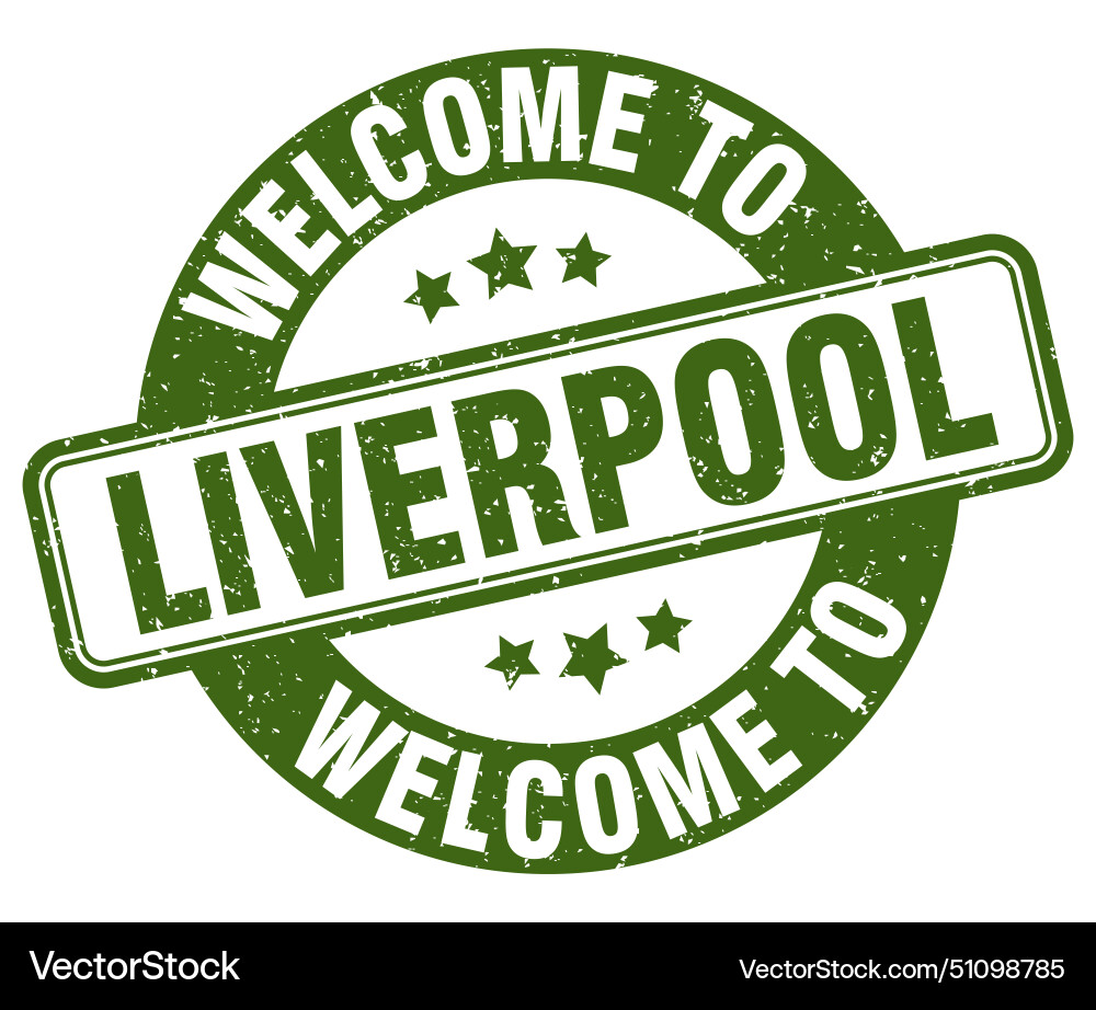 Welcome to liverpool stamp round sign Royalty Free Vector