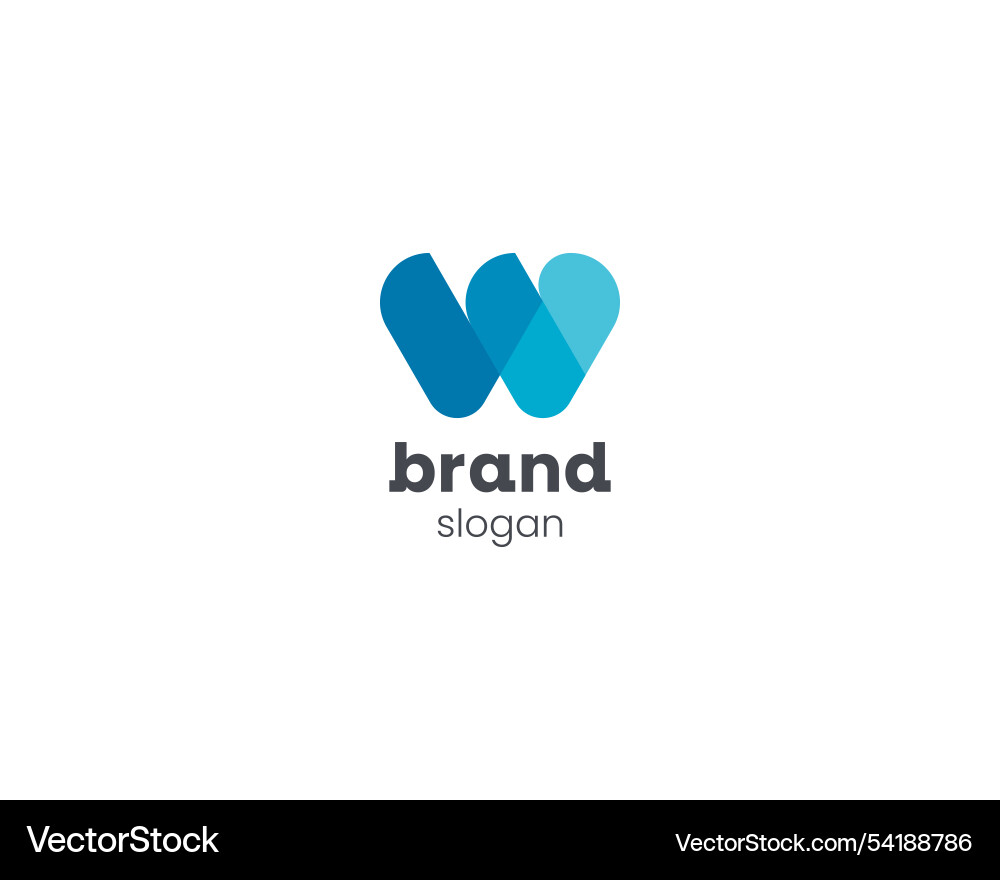 Abstract creative simple initial letter w logo Vector Image