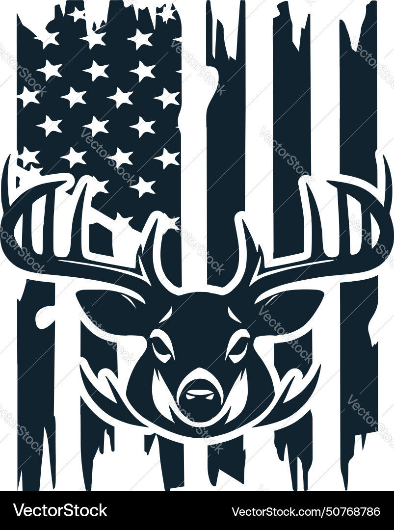 Deer flag svg hunt hunting sv Royalty Free Vector Image