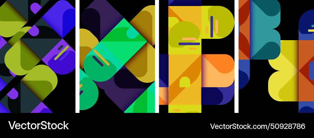 Geometric colorful poster backgrounds with squares