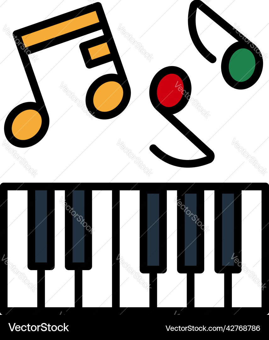 Icon of piano keyboard Royalty Free Vector Image
