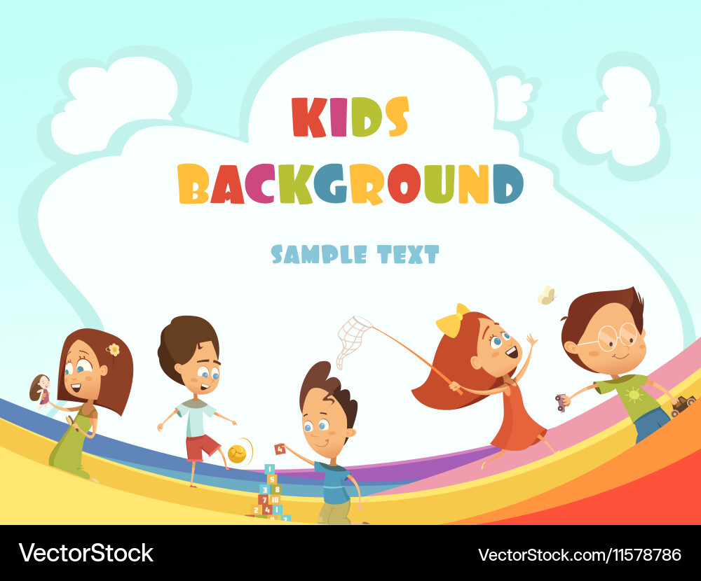 Kids Playing Background Royalty Free Vector Image