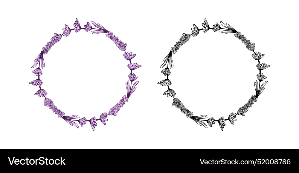 Lavendel Blumenrahmen Design Lizenzfreies Vektorbild