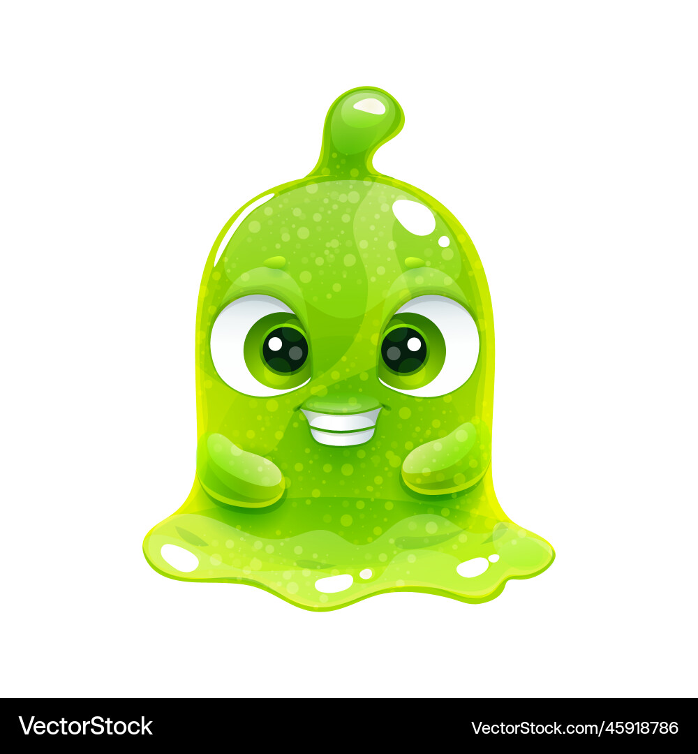 Little cute cartoon slime character icon Vector Image