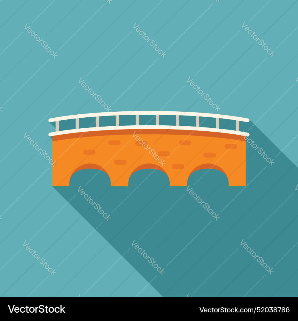 Old stone arch bridge connecting two sides flat Vector Image