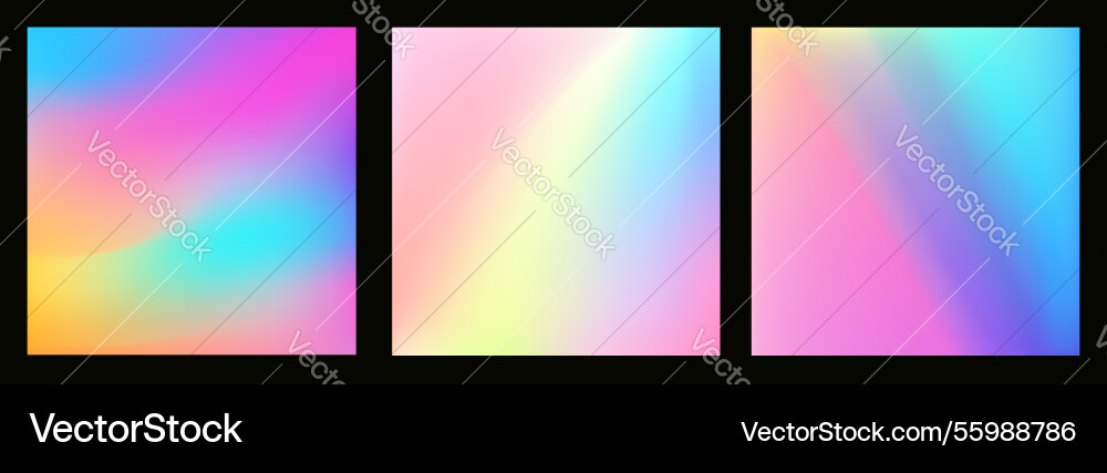 Ombre background set with gradient rainbow colors Vector Image