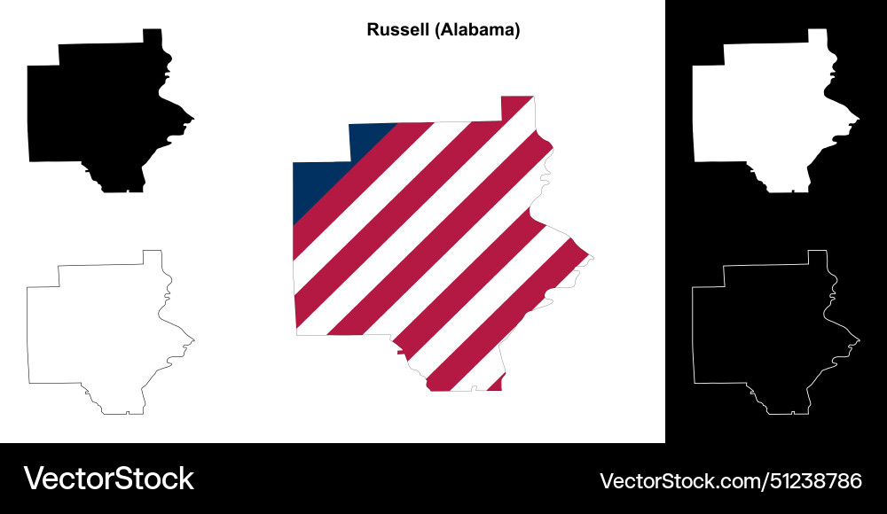 Russell outline map Royalty Free Vector Image - VectorStock