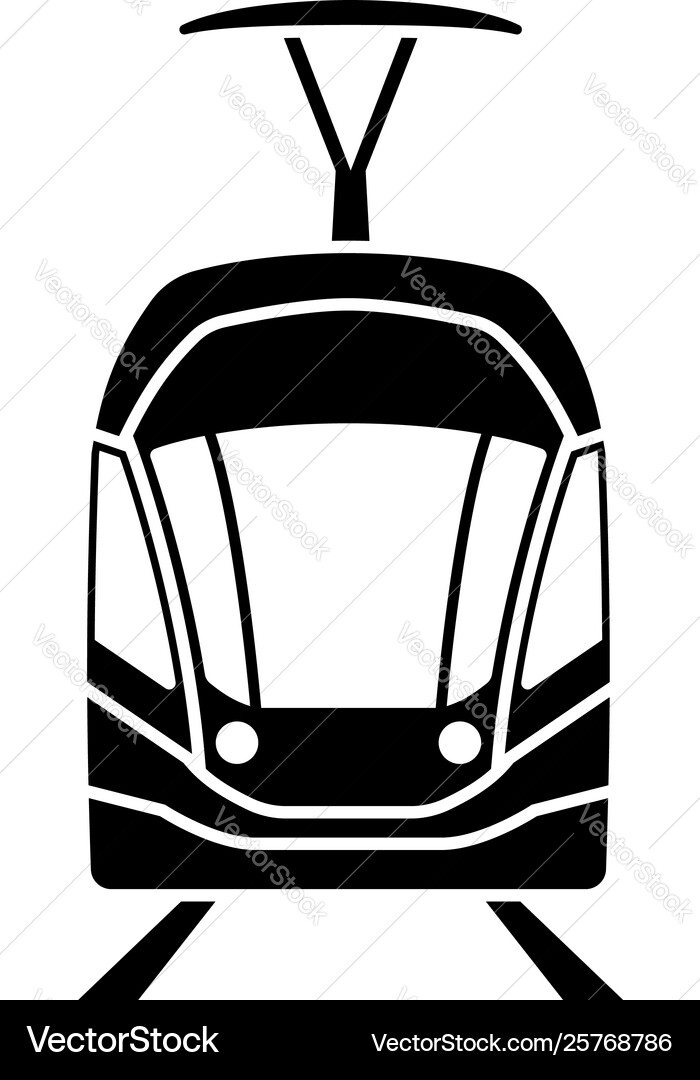 Tram icon front view Royalty Free Vector Image