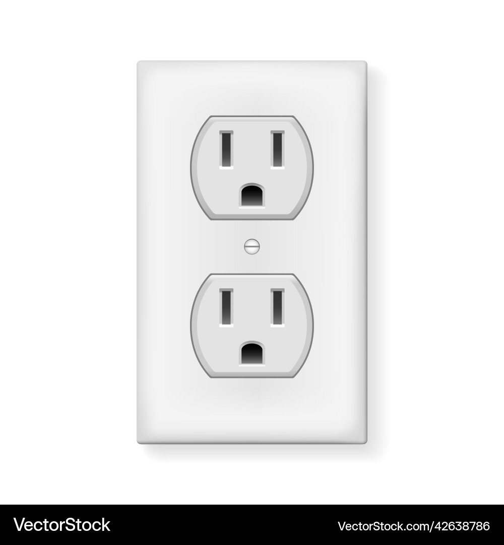 White Electrical Outlet Royalty Free Vector Image