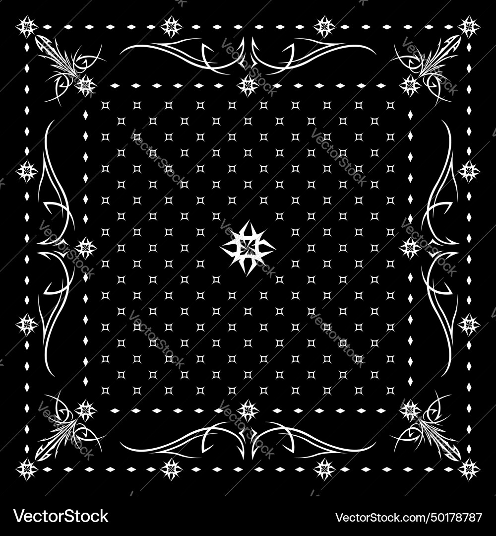 Bandana template 10 Royalty Free Vector Image - VectorStock