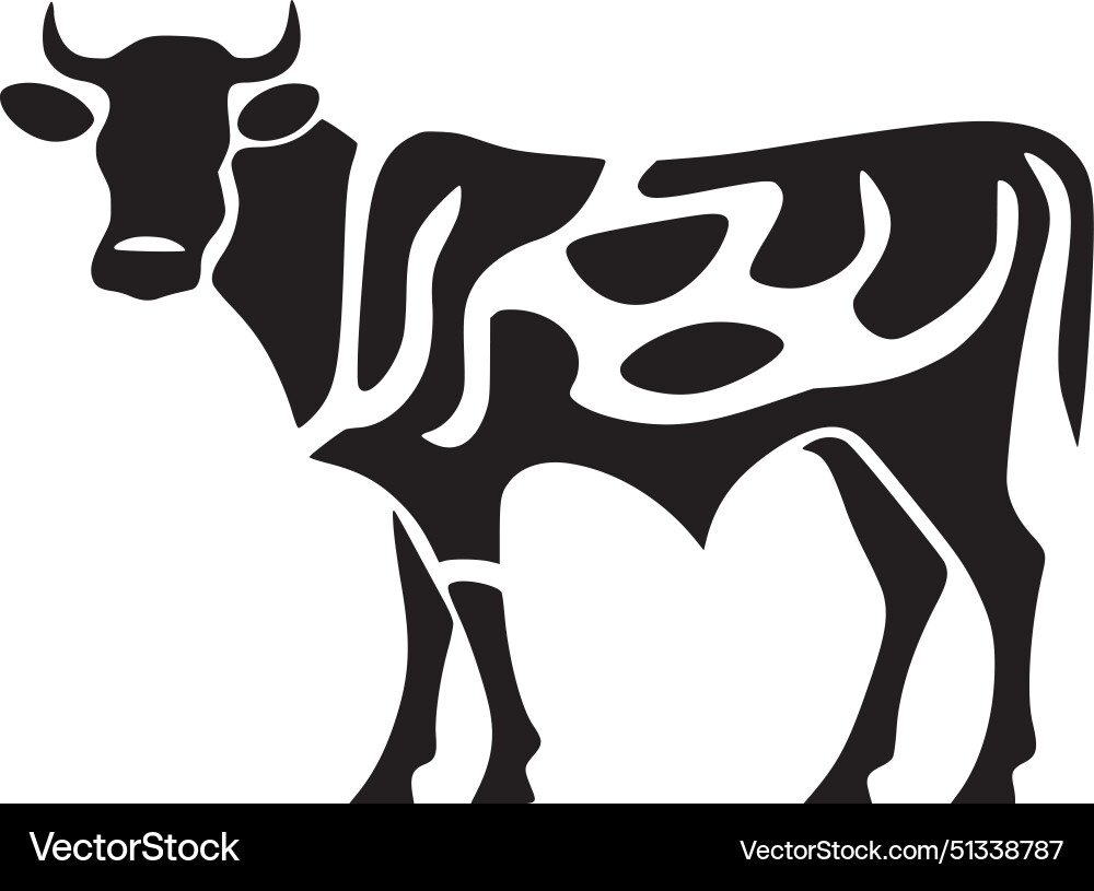 Cow - minimalist and flat logo Royalty Free Vector Image