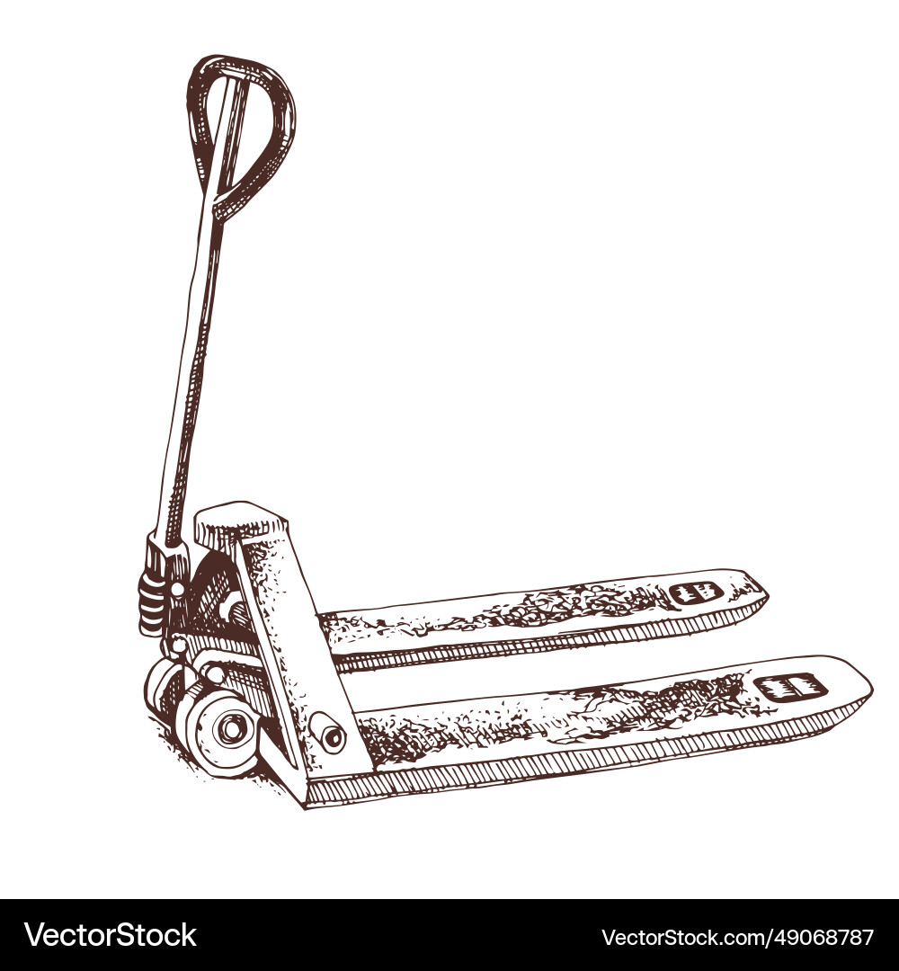 Fork pallet truck Royalty Free Vector Image - VectorStock