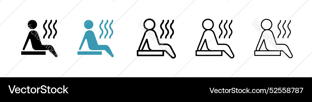 Sauna icon set on white background Royalty Free Vector Image