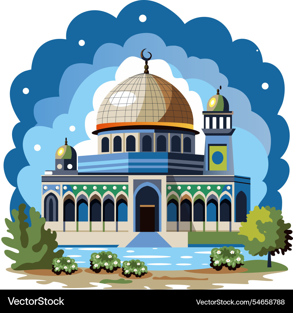 Aqsa mosque Royalty Free Vector Image - VectorStock