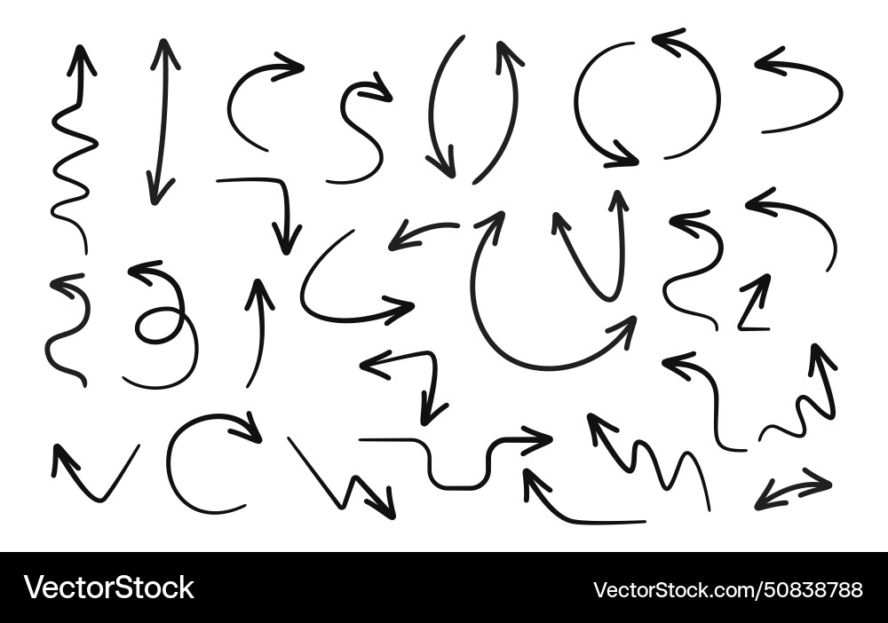 Arrows orientation and navigation symbols Vector Image