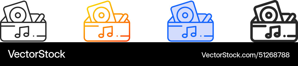 Box iconthin linear gradient blue stroke and bold Vector Image