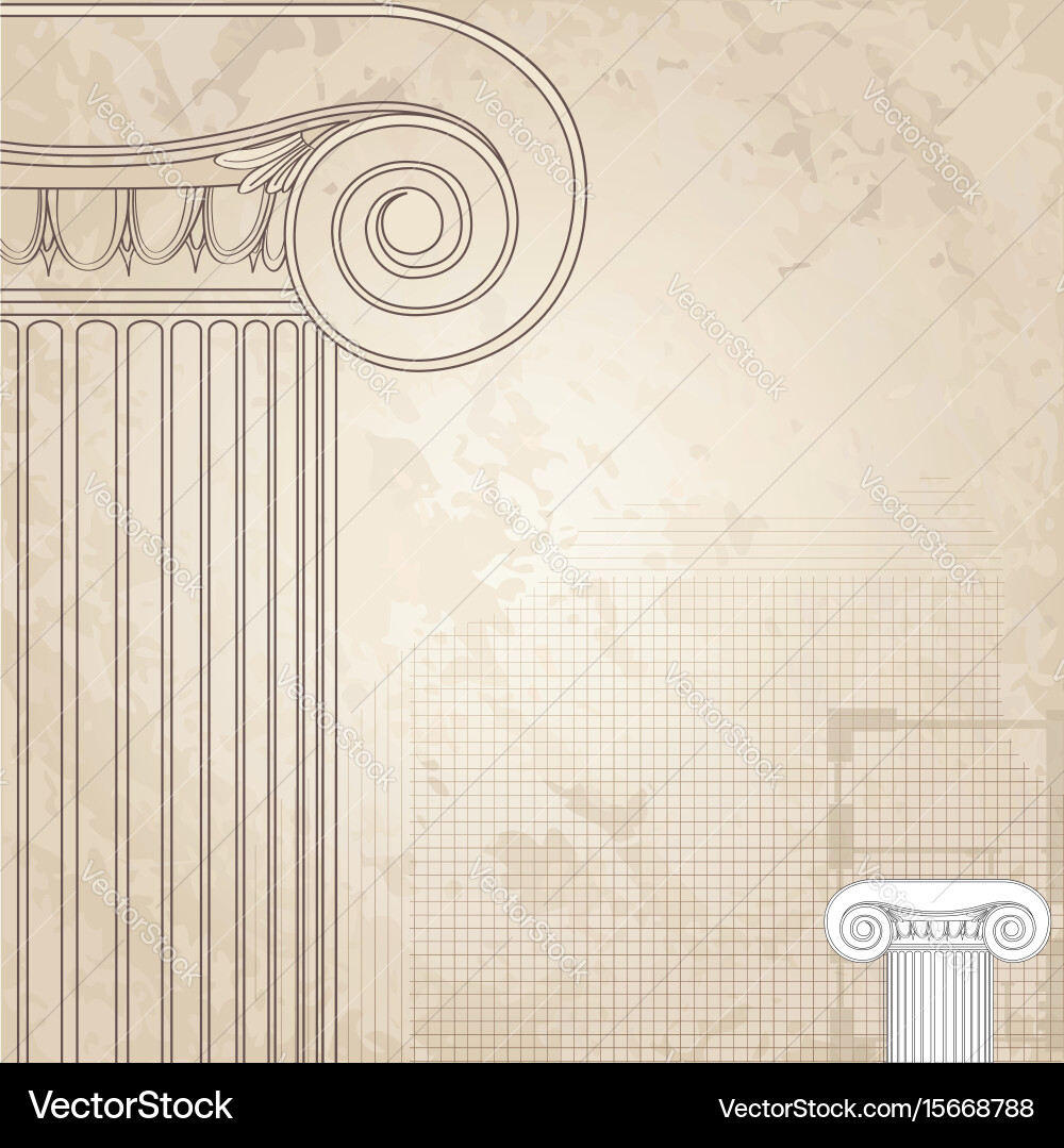 Classic columns background roman engraving Vector Image