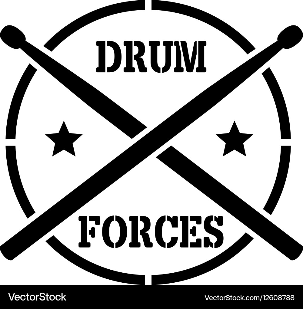 Drum sticks with word drummer Royalty Free Vector Image