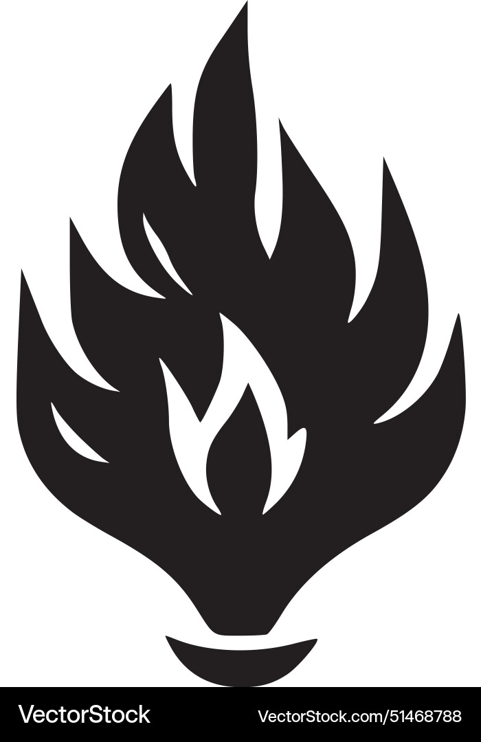Fire - black and white Royalty Free Vector Image