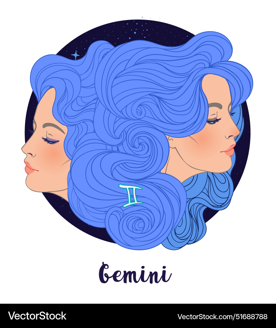 Gemini astrological sign as two Royalty Free Vector Image