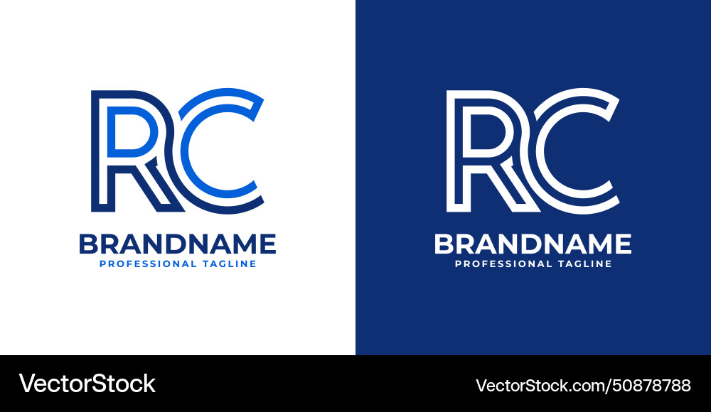 Letters rc line monogram logo suitable Royalty Free Vector