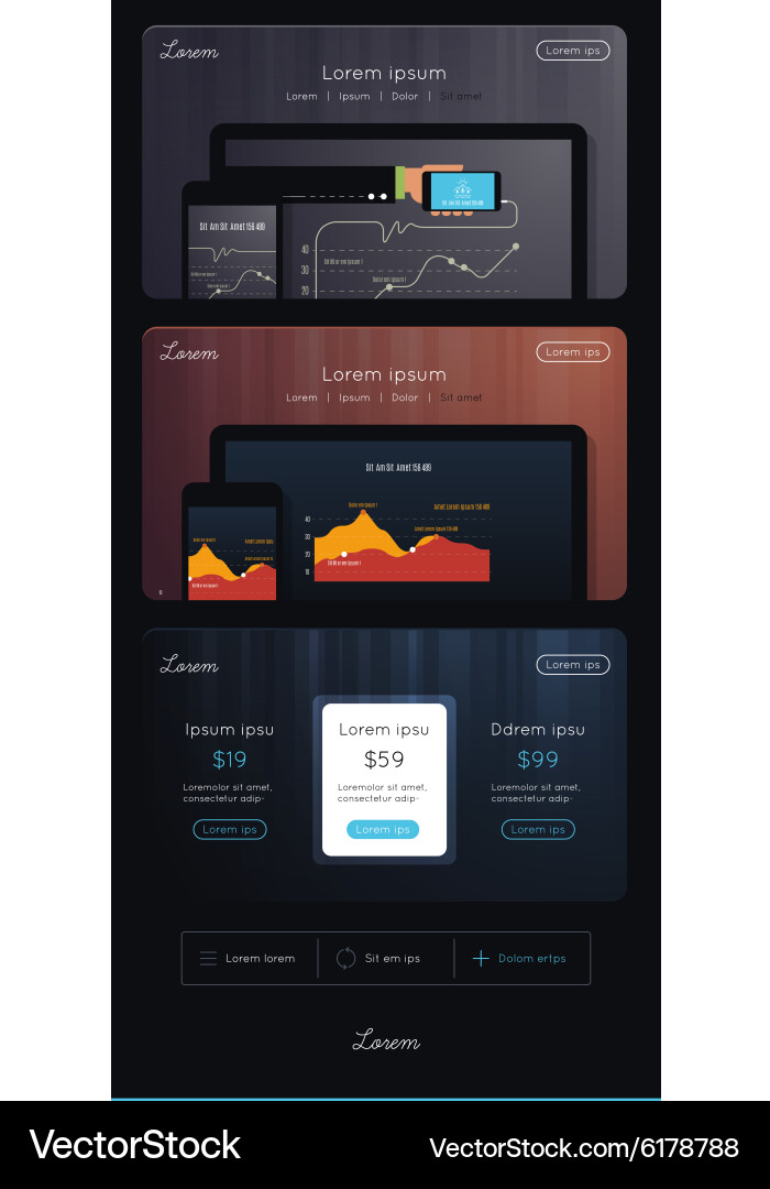 Modern Marketing Website Template Royalty Free Vector Image