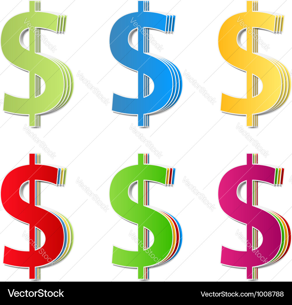 Paper dollar symbols Royalty Free Vector Image