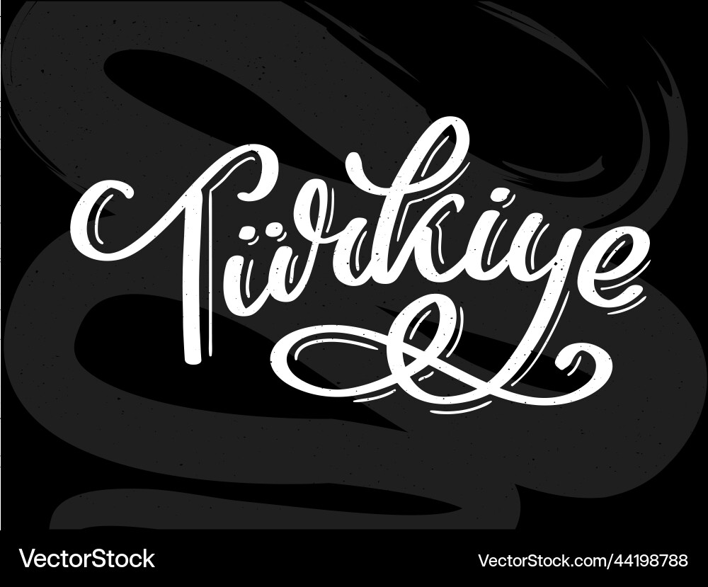 Text in the turkish turkey lettering handwritten Vector Image