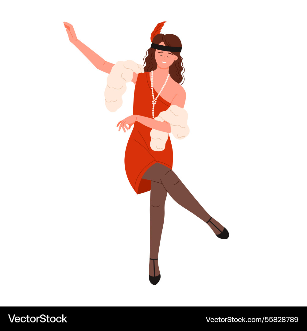 A flapper dancer depicted in charming Royalty Free Vector