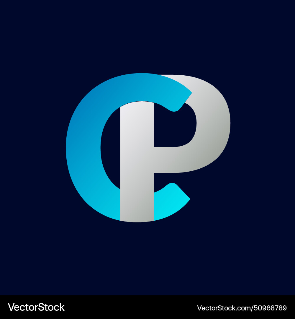 Abstract cp letter logo design template Royalty Free Vector