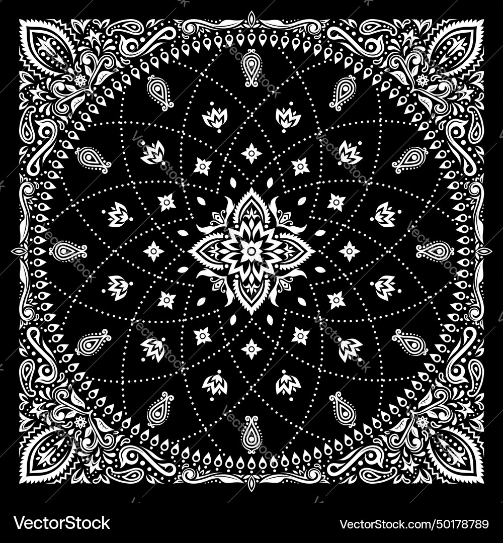 Bandana template 12 Royalty Free Vector Image - VectorStock