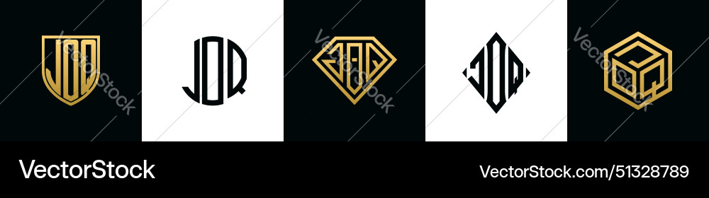 Initial letters joq logo designs bundle Royalty Free Vector