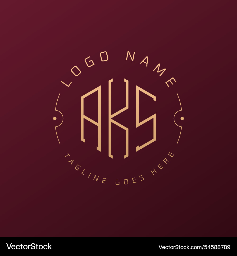 Luxury aks logo design elegant letter Royalty Free Vector